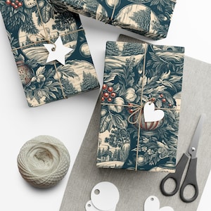 Victorian Christmas Gift Wrapping Paper Roll, Vintage Christmas Gift ...