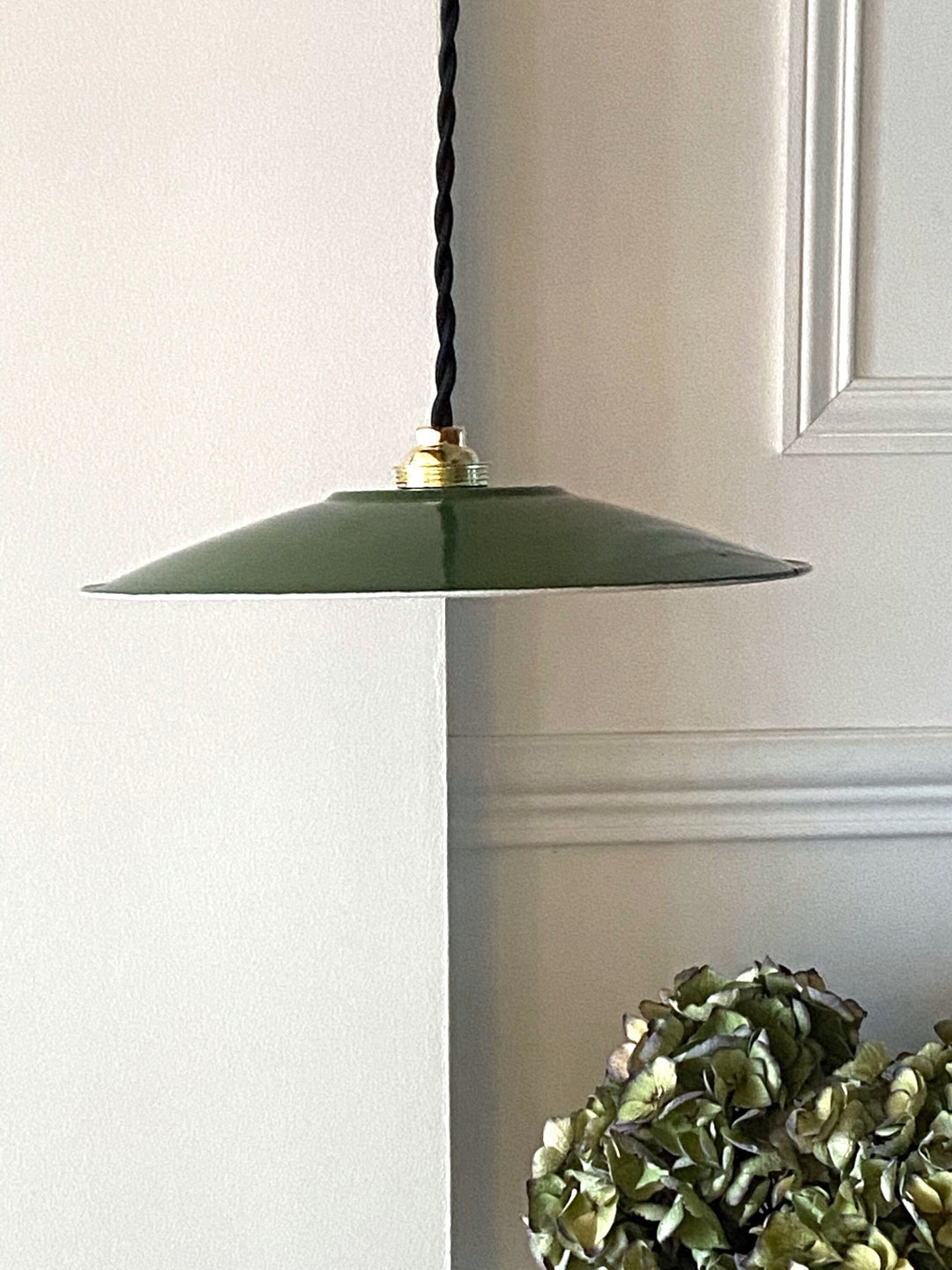 Old Workshop Pendant Light, Metal Lampshade From the 1930s, Enameled ...