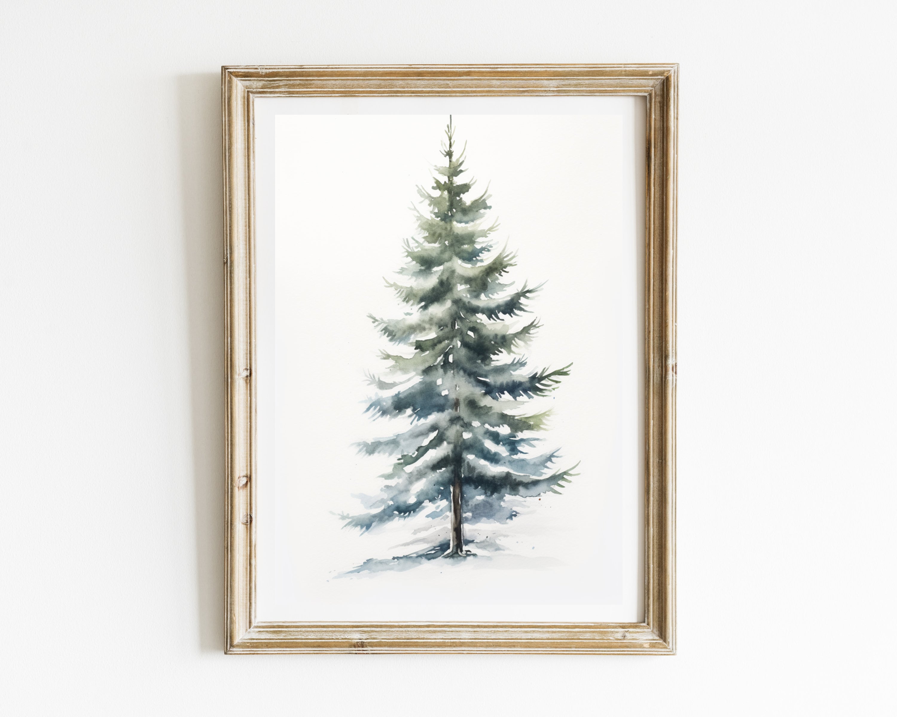 Christmas Tree Prints Set of 3, Watercolor Winter Tree Painting ...