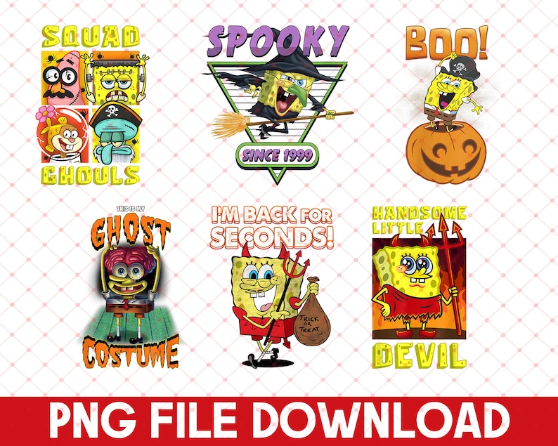 Spongebob Squarepants PNG Bundle Halloween Spongebob Png - Etsy