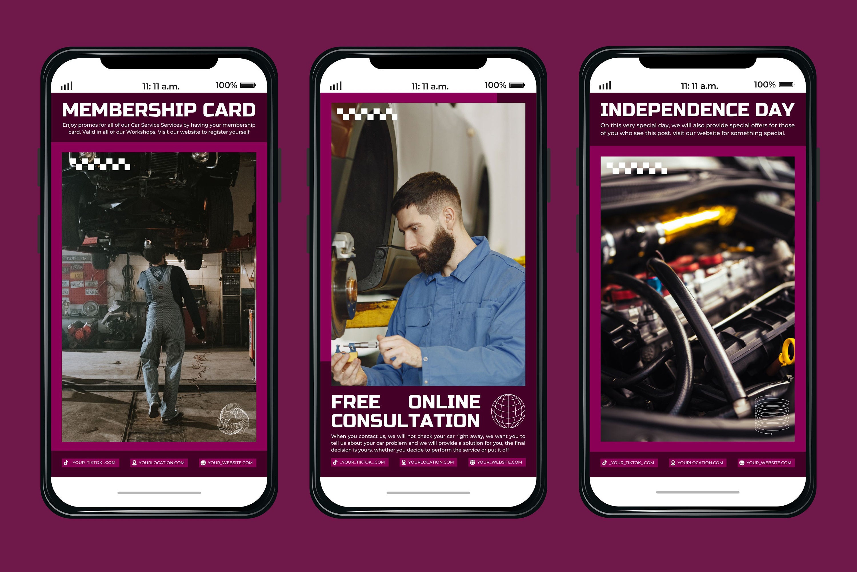 Mechanic Social Media Posts-stories-icons, Mechanic Canva Posts-stories ...