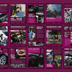 Mechanic Social Media Posts-stories-icons, Mechanic Canva Posts-stories ...