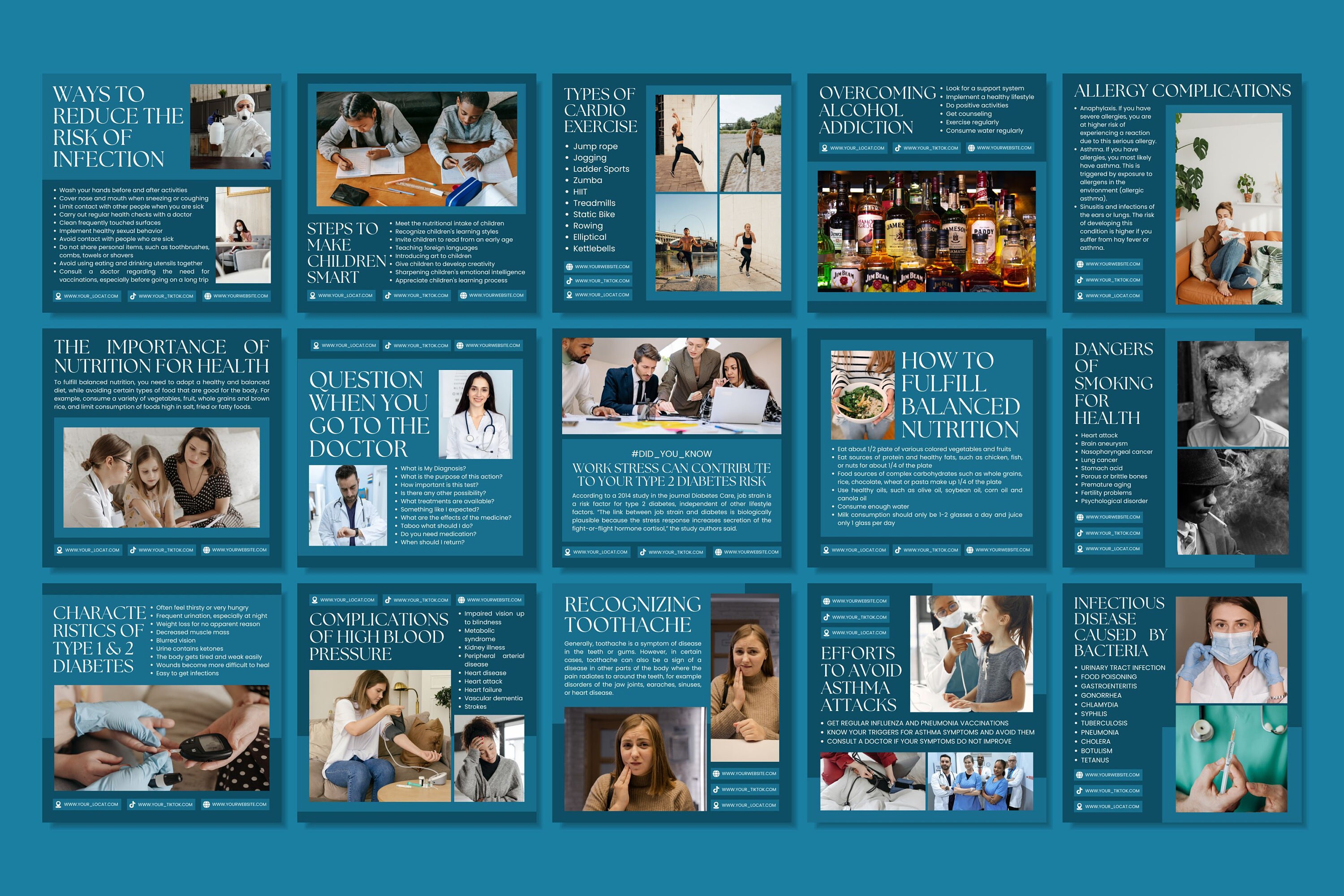 Medical Canva, Medical Social Media, Medical IG Template, Medical Feed ...