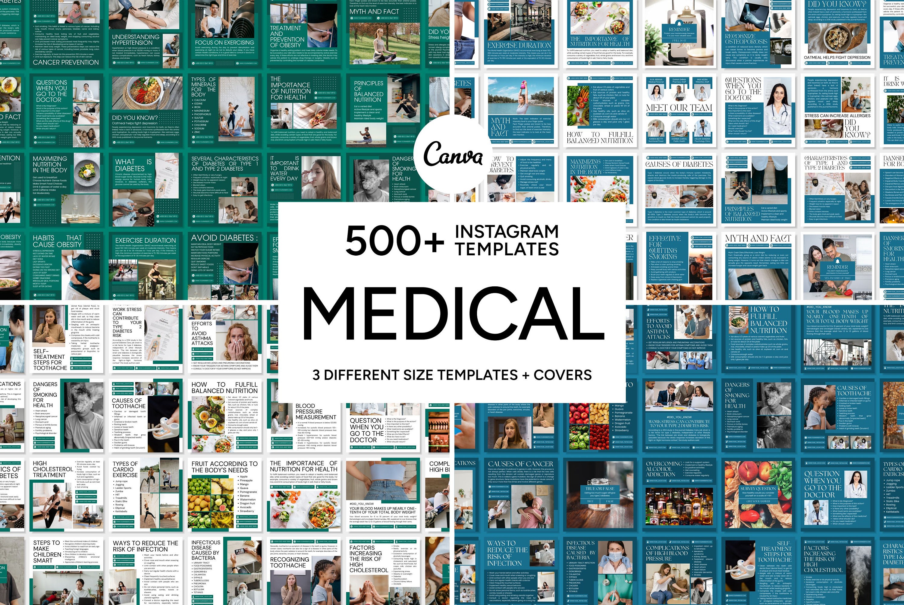 Medical Bundle, Medical Pack, Medical Templates, Medical Canva, Medical ...