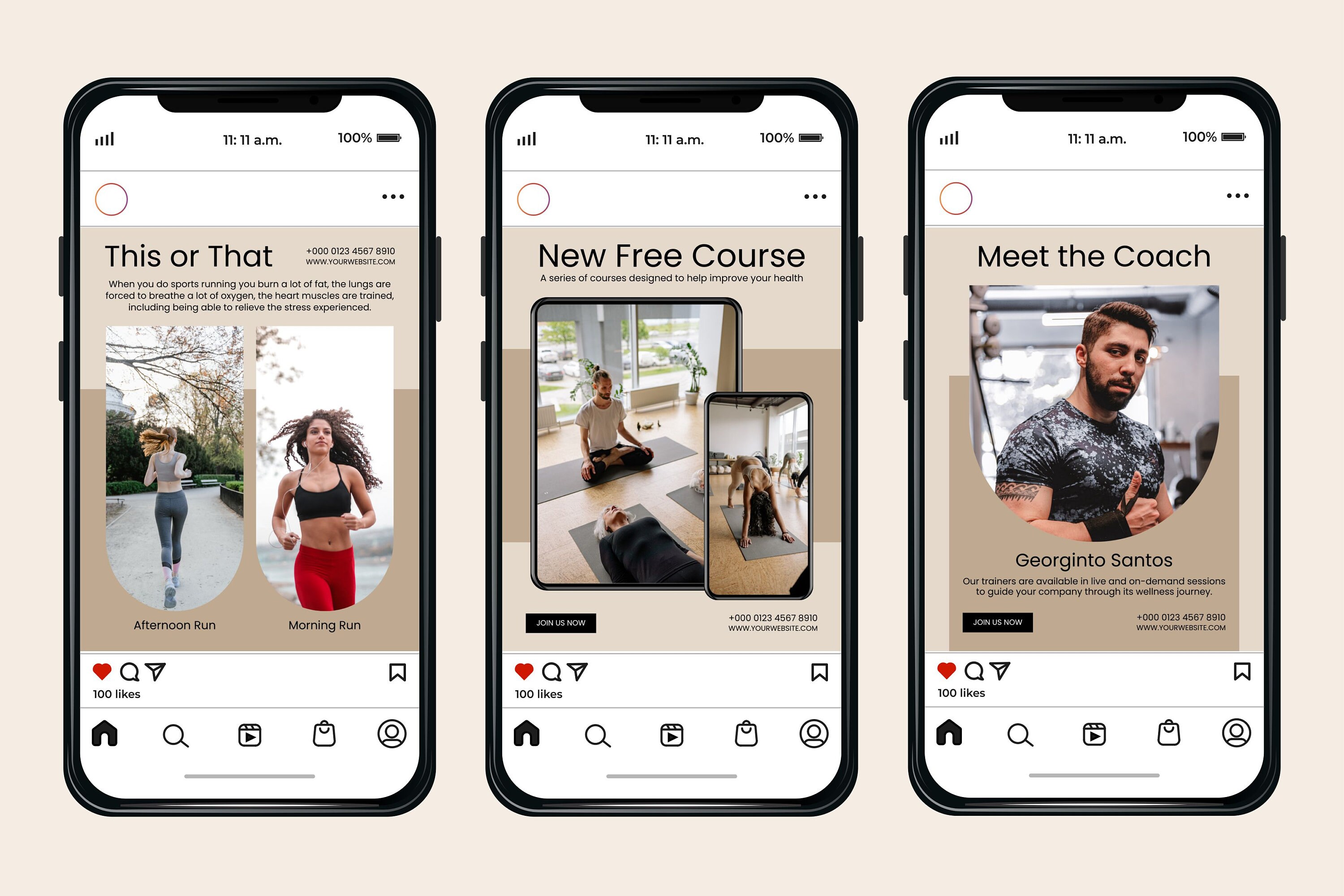 Wellness Canva Posts-stories-icons, Wellness Social Media Posts-stories ...