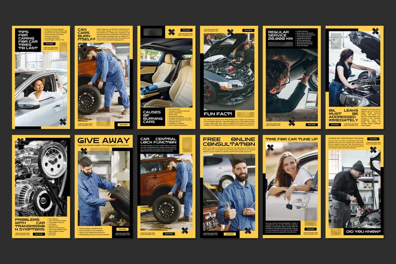 Mechanic Canva IG Posts, Mechanic Canva IG Stories, Mechanic Canva IG ...