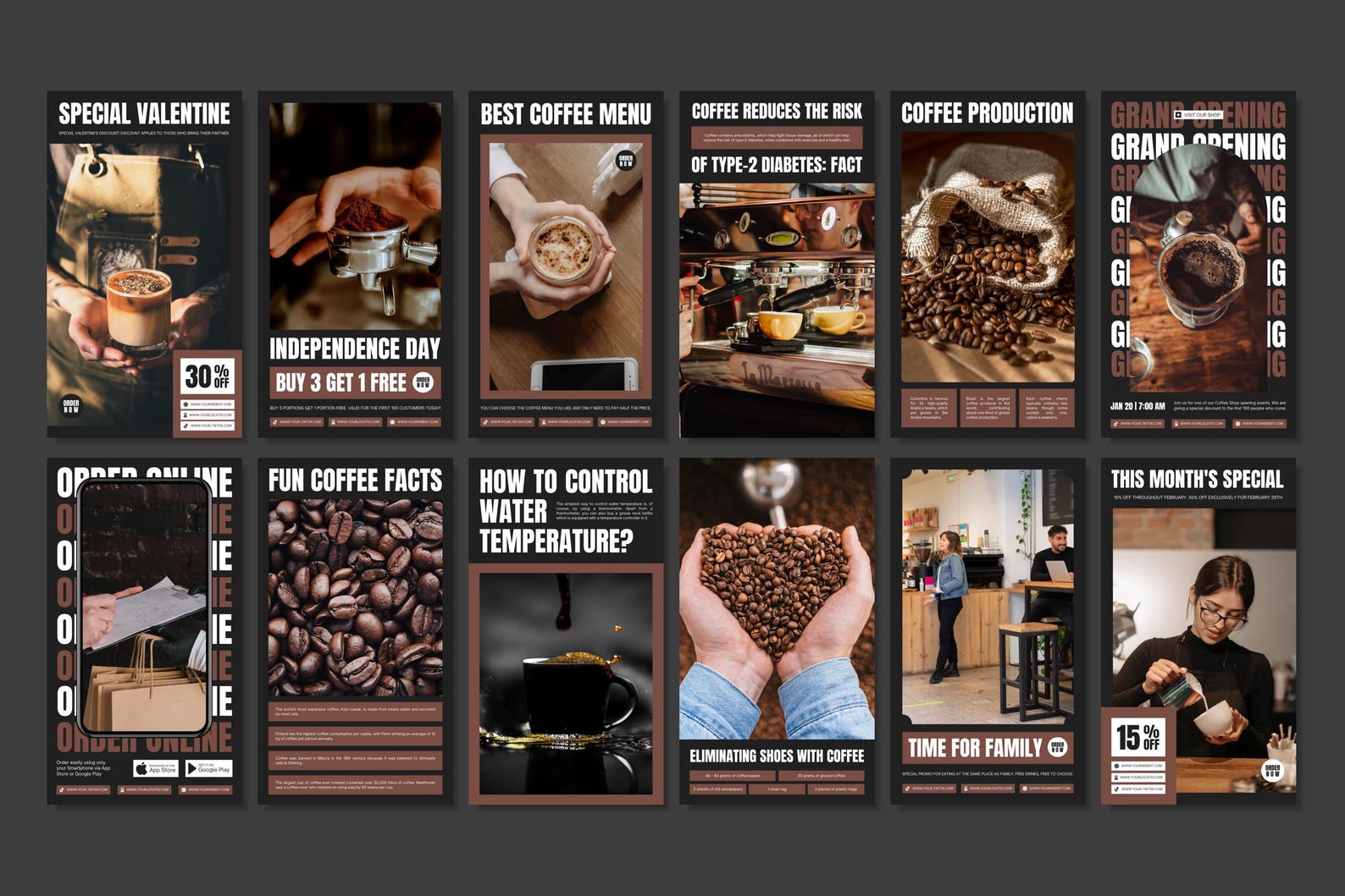 550 Coffee Instagram Templates: Social Media Canva Designs - Etsy