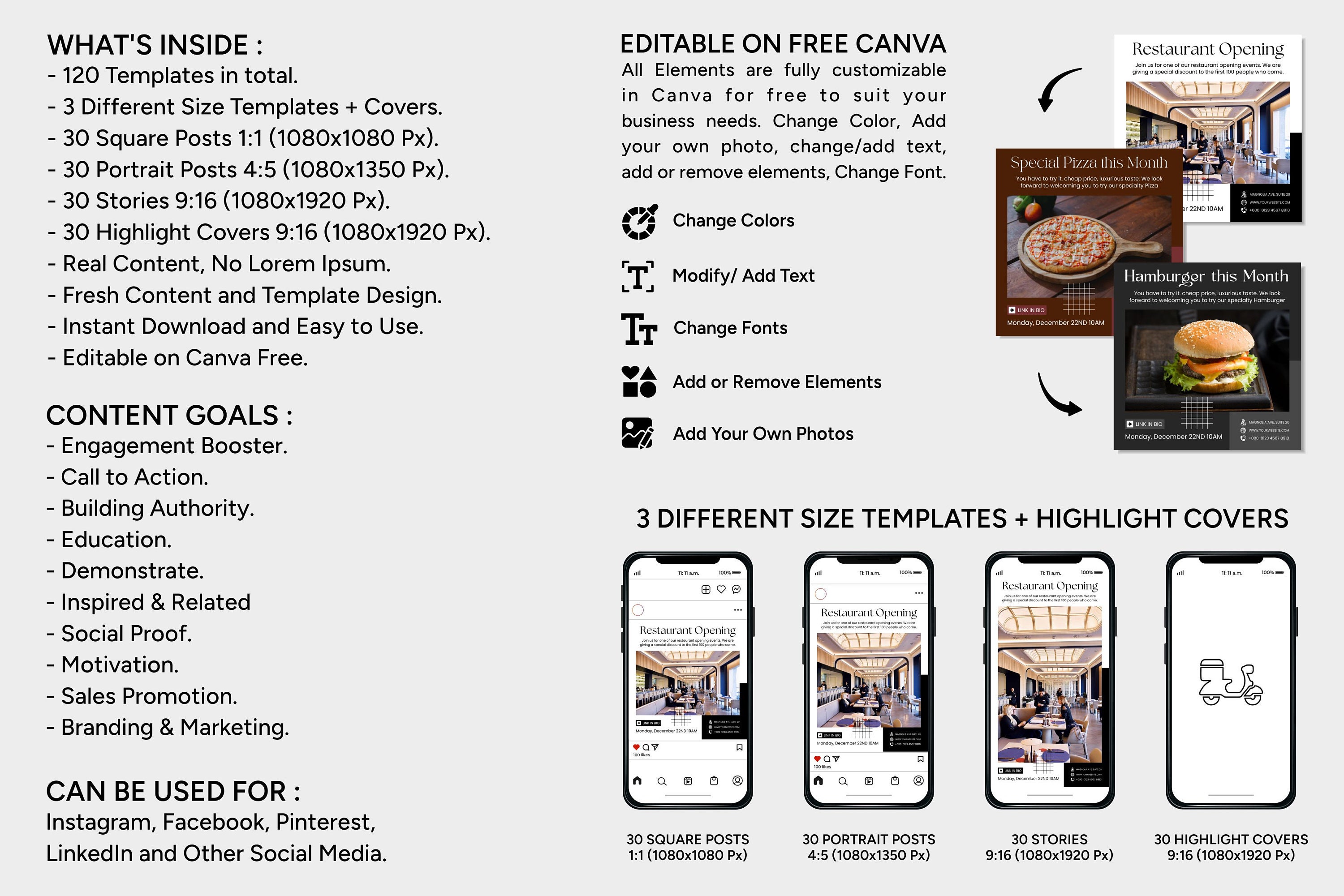 Restaurant Canva, Restaurant Social Media, Restaurant Instagram ...