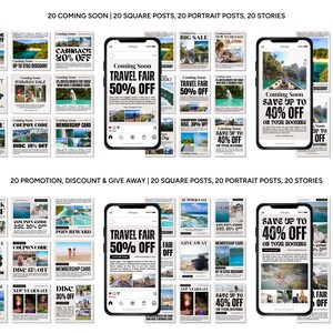 Travel Canva Template for Social Media, Travel Instagram Template ...
