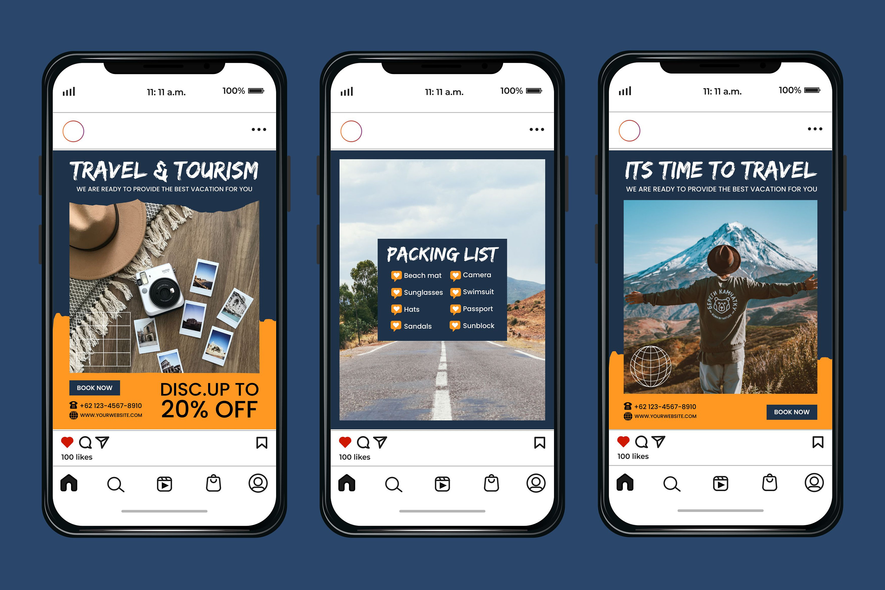 Travel Social Media for Canva Templates, Travel IG Post, Travel IG ...