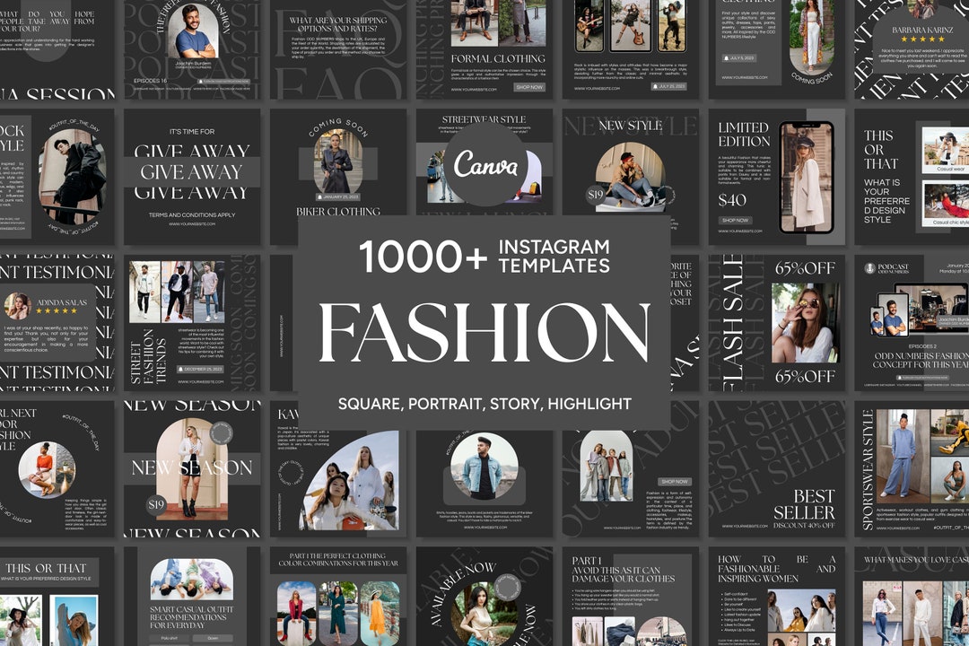 Fashion Canva Templates for Social Media, Fashion Instagram Templates ...