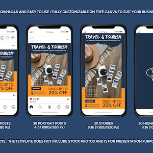 Travel Social Media for Canva Templates, Travel IG Post, Travel IG ...