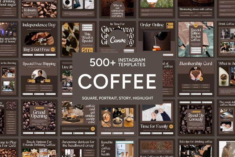 Coffee Canva Template, Coffee Social Media Template, Coffee Instagram ...