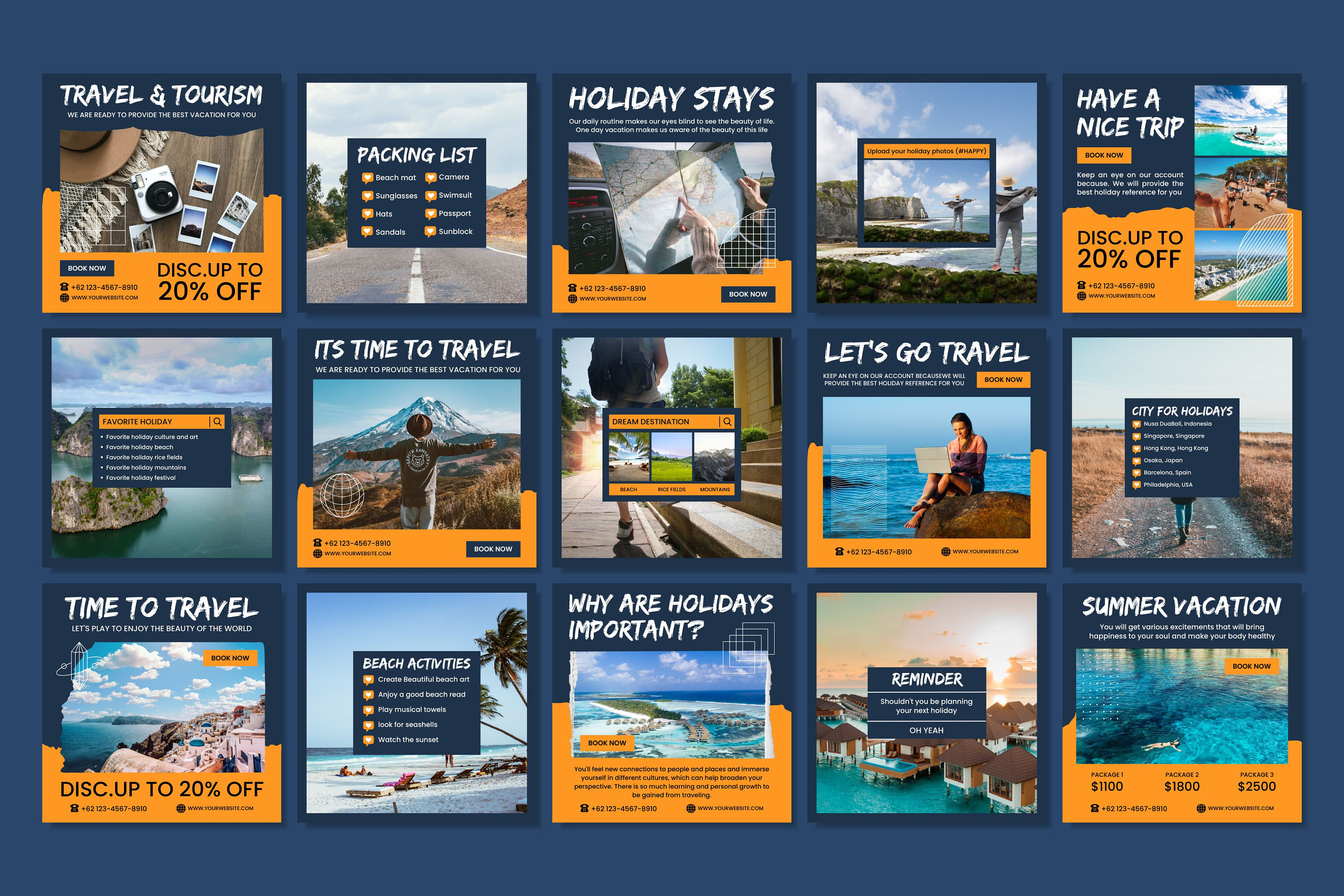 Travel Social Media for Canva Templates, Travel IG Post, Travel IG ...