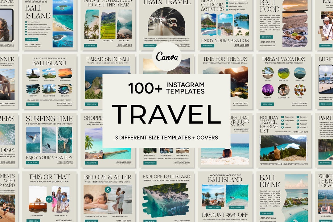 Travel Templates, Travel Canva, Travel Social Media, Travel Instagram ...