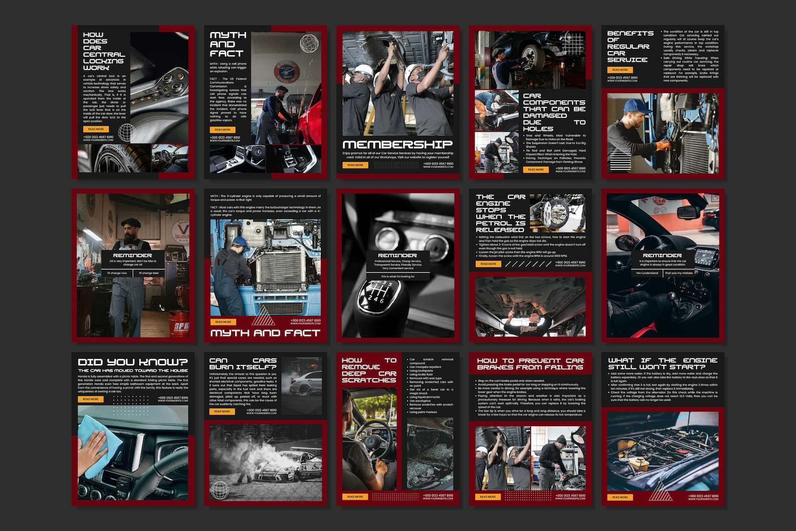 Mechanic Canva, Mechanic Social Media, Mechanic IG Templates, Mechanic ...