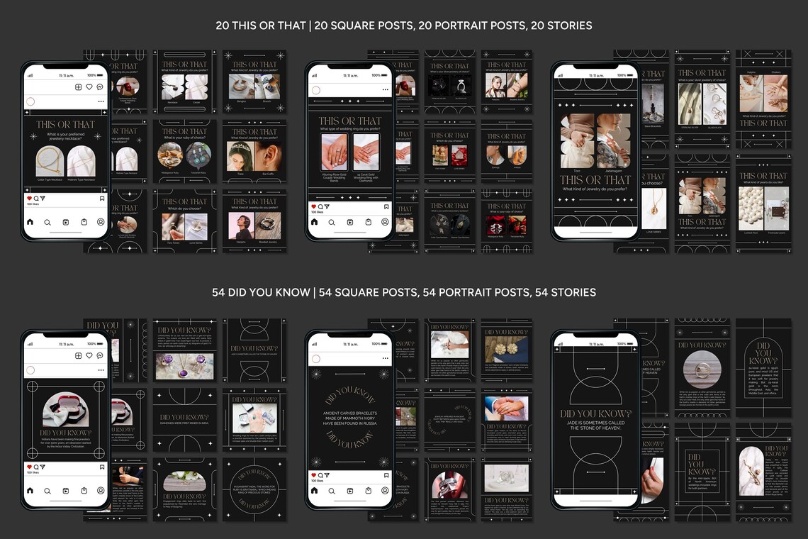 Jewelry Social Media Template for Canva Jewelry Instagram - Etsy