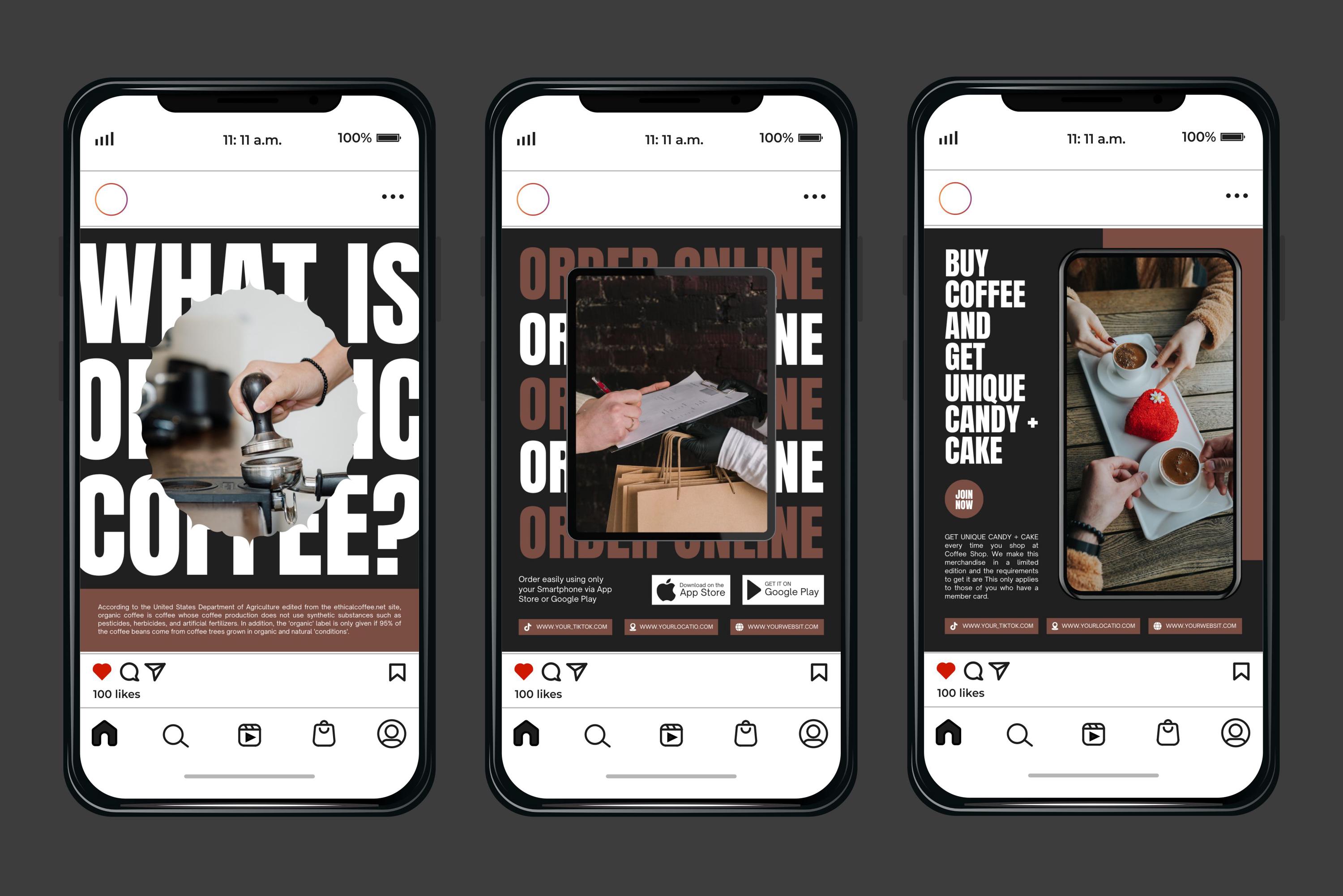 550 Coffee Instagram Templates: Social Media Canva Designs - Etsy