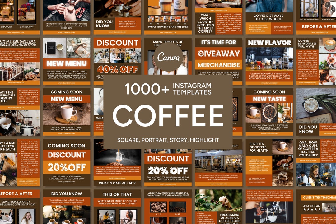 Coffee Canva Template, Coffee Social Media Template, Coffee Instagram ...