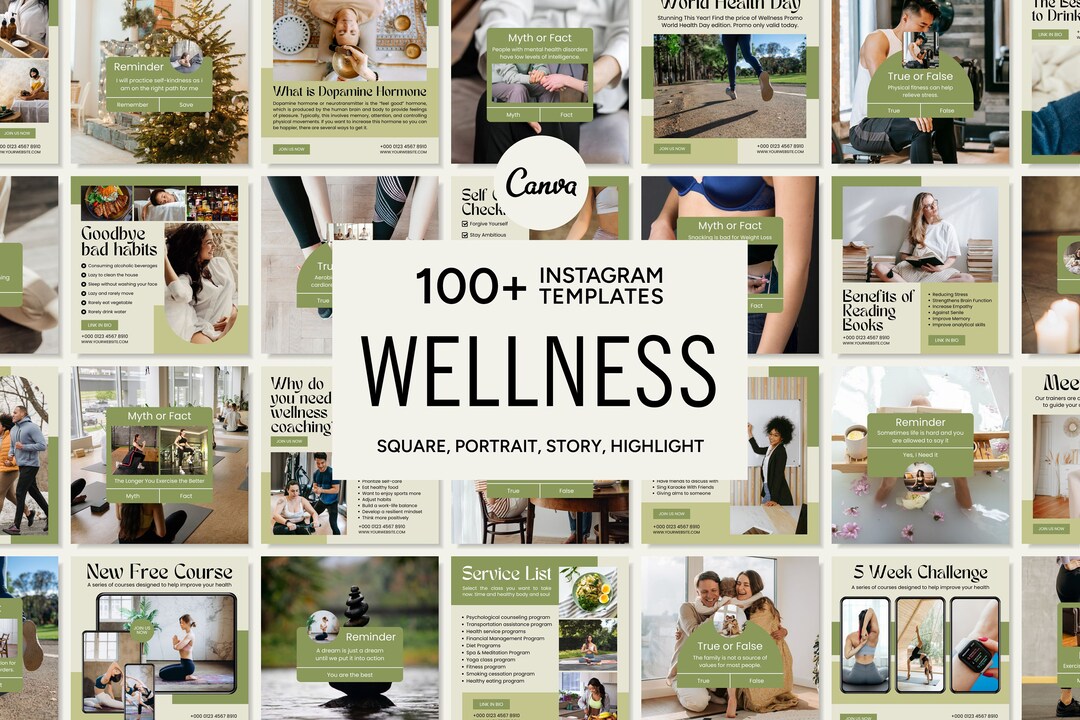 Wellness IG Templates, Wellness Feed, Wellness Post, Wellness Story ...