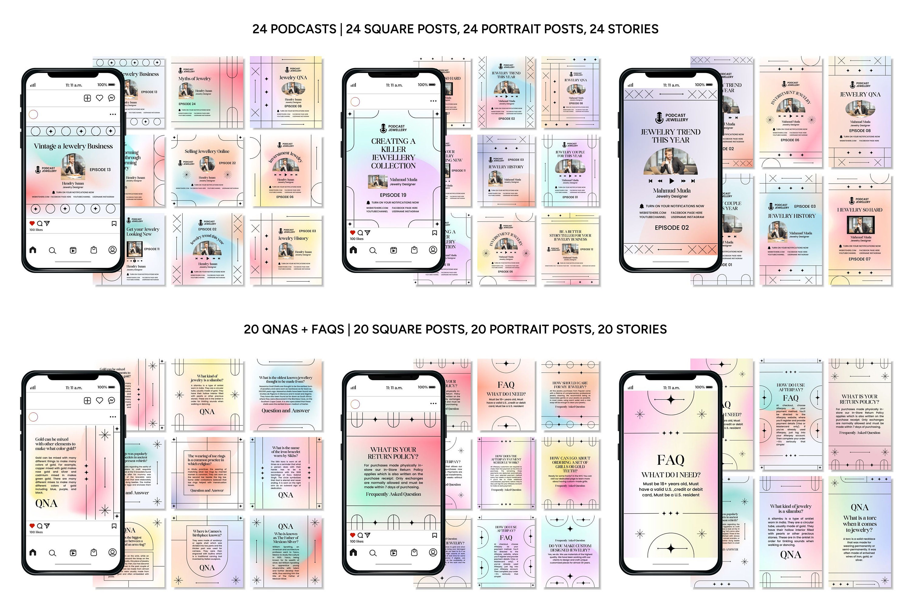 Jewelry Canva Template for Social Media, Jewelry Instagram Template ...