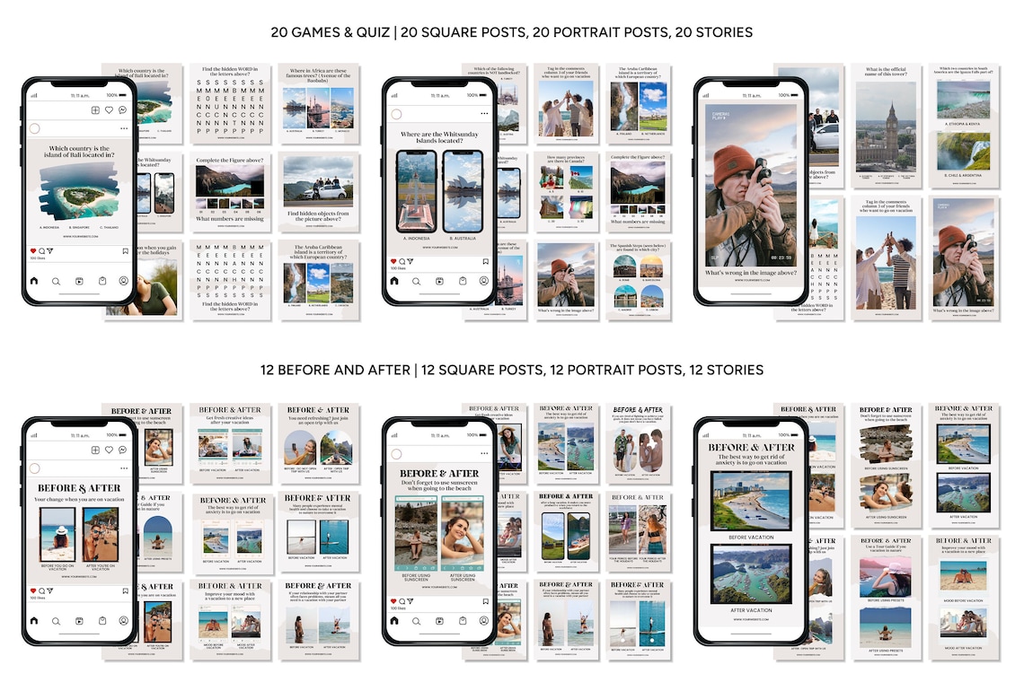 Travel Canva Template for Social Media Travel Instagram - Etsy