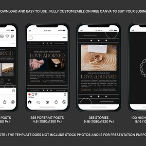 Jewelry Social Media Template for Canva, Jewelry Instagram Template ...