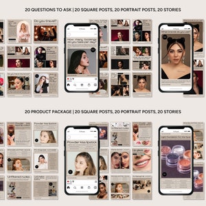 Makeup Canva Templates, Makeup Social Media Templates, Makeup Instagram ...