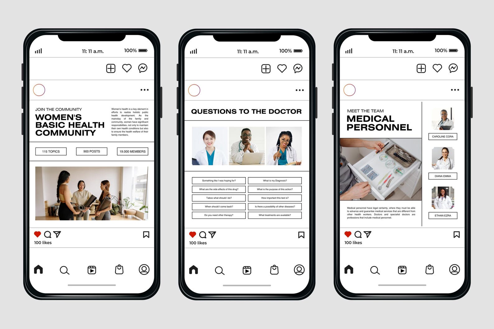 Canva Medical Social Media Templates: Instagram Posts, Stories, Icons ...