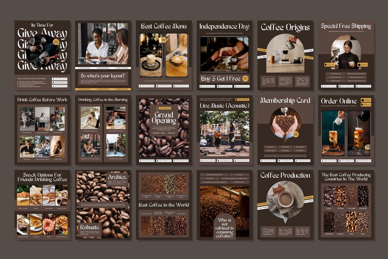 Coffee Canva Template, Coffee Social Media Template, Coffee Instagram ...