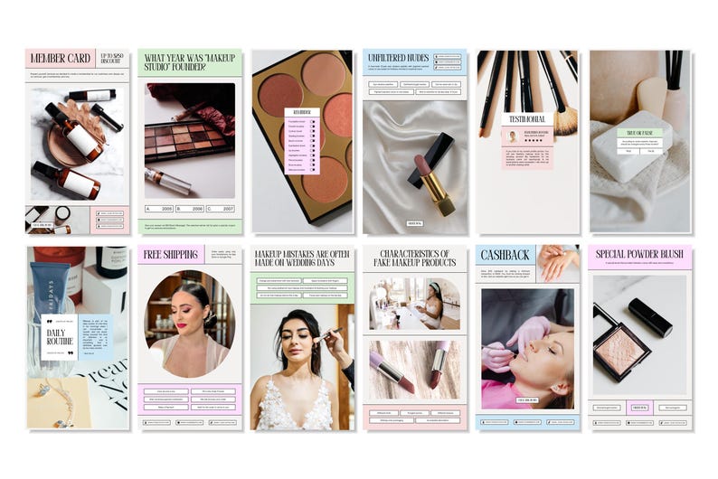 Canva Makeup Instagram Templates: 550 Social Media Designs - Etsy