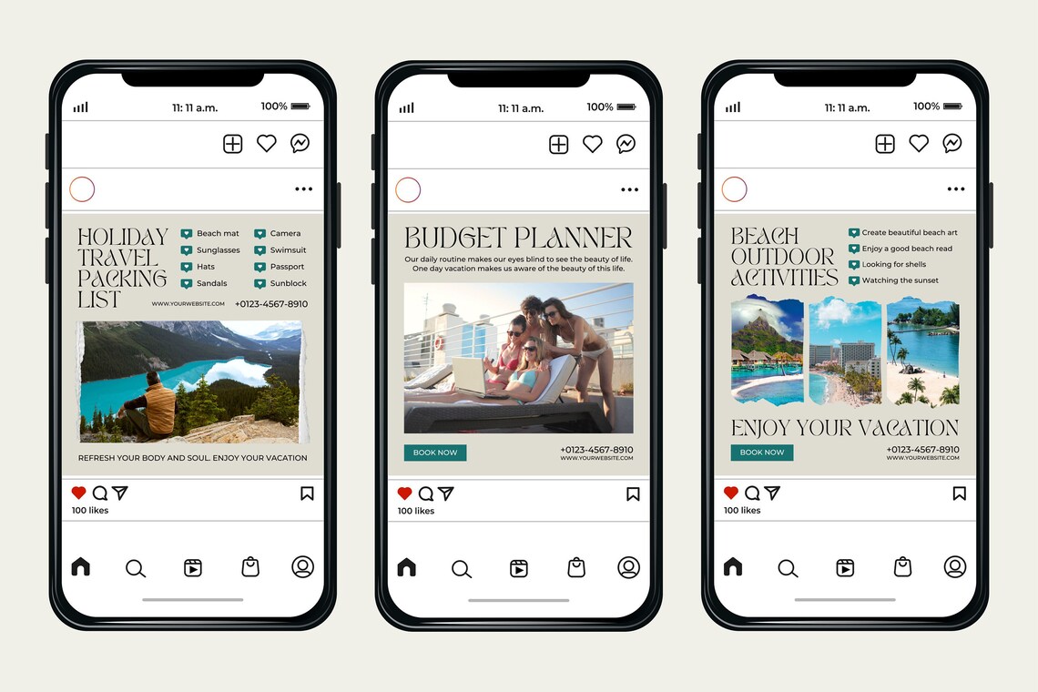 Travel Templates, Travel Canva, Travel Social Media, Travel Instagram ...