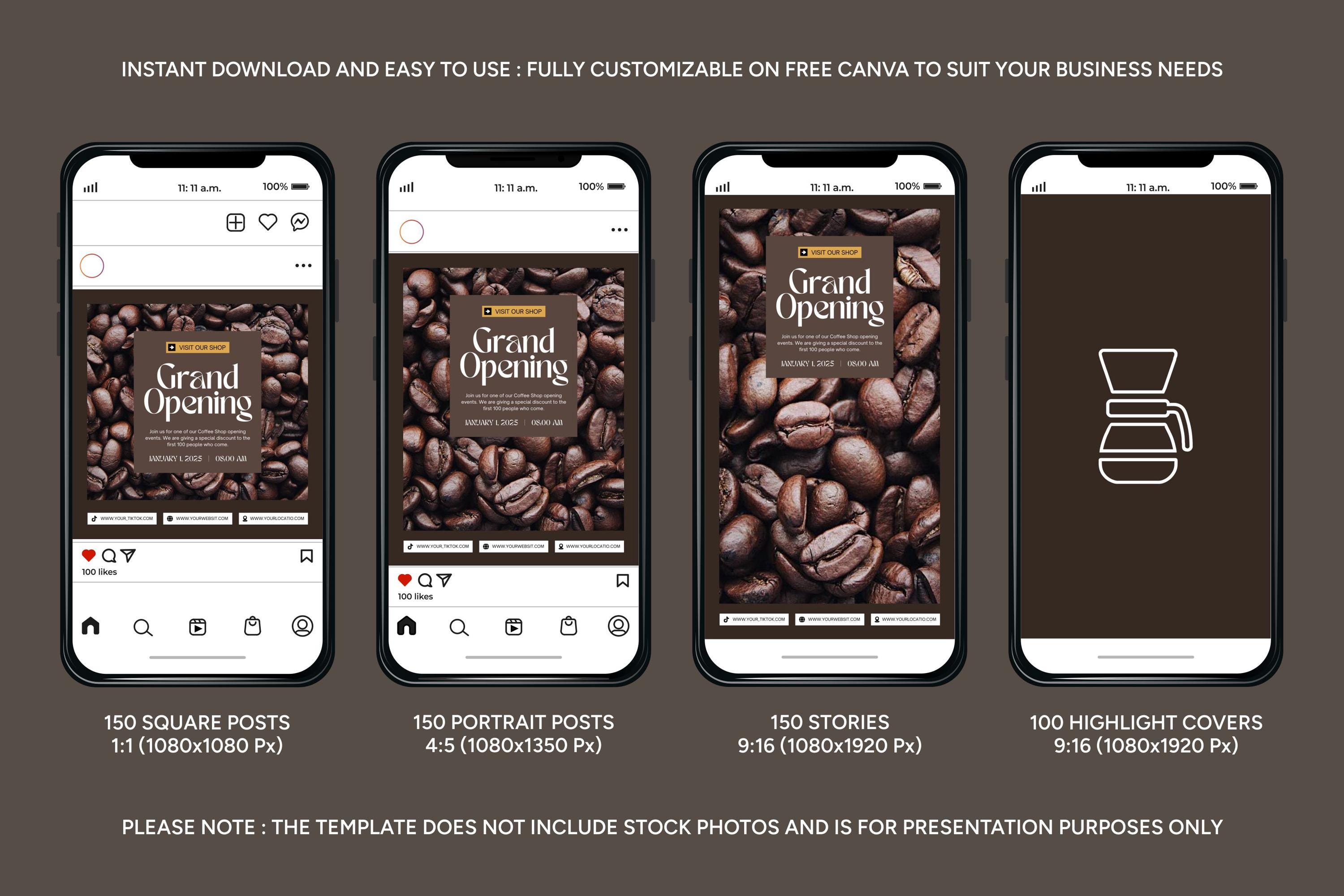 Coffee Canva Template, Coffee Social Media Template, Coffee Instagram ...