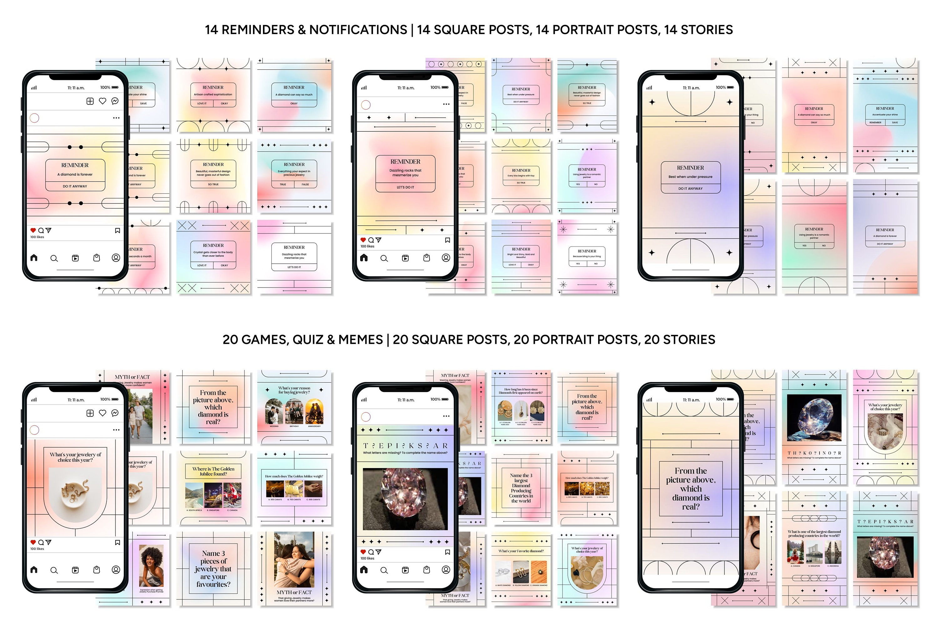 Jewelry Canva Template for Social Media, Jewelry Instagram Template ...