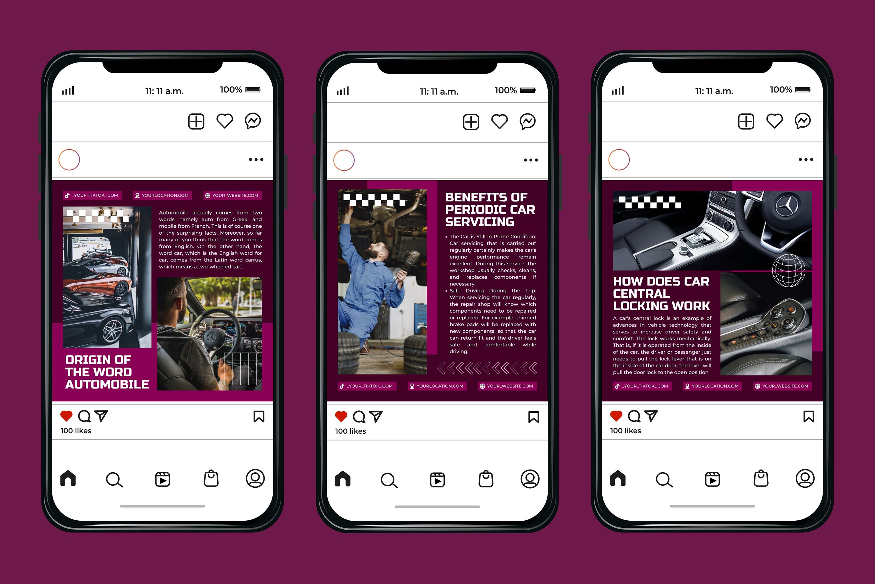 Mechanic Social Media Posts-stories-icons, Mechanic Canva Posts-stories ...