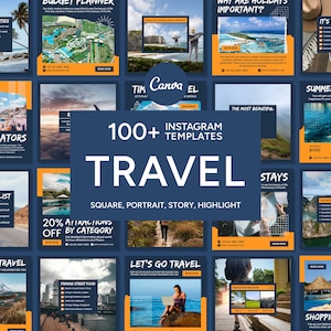 Travel Social Media for Canva Templates, Travel IG Post, Travel IG ...