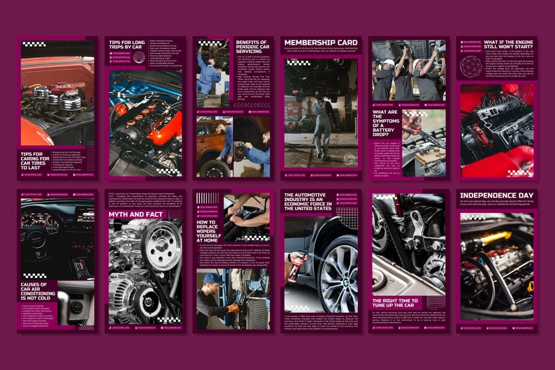 Mechanic Social Media Posts-stories-icons, Mechanic Canva Posts-stories ...