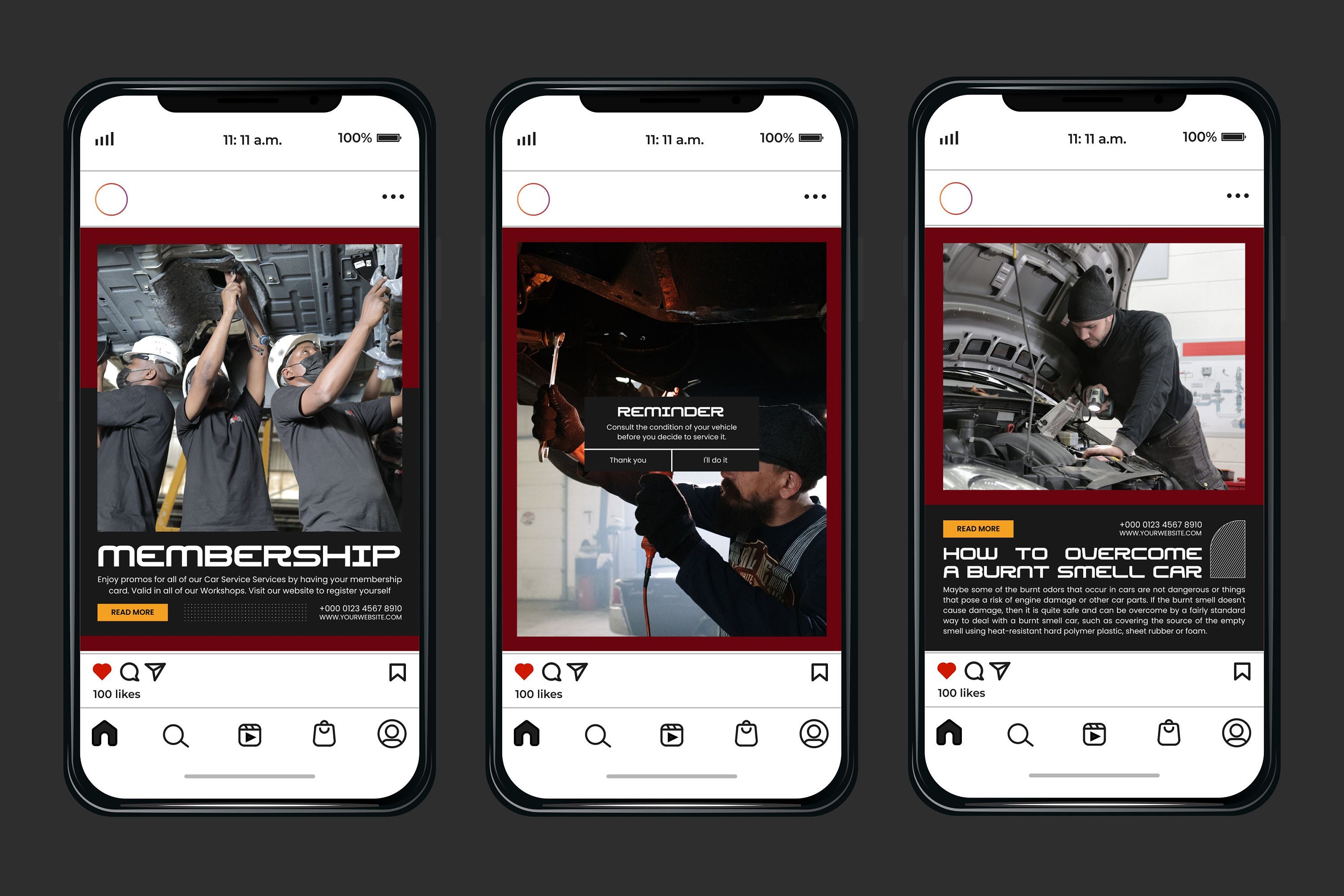 Mechanic Instagram Templates: Social Media Content Canva (120 Templates ...