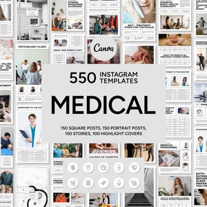 Canva Medical Social Media Templates: Instagram Posts, Stories, Icons ...