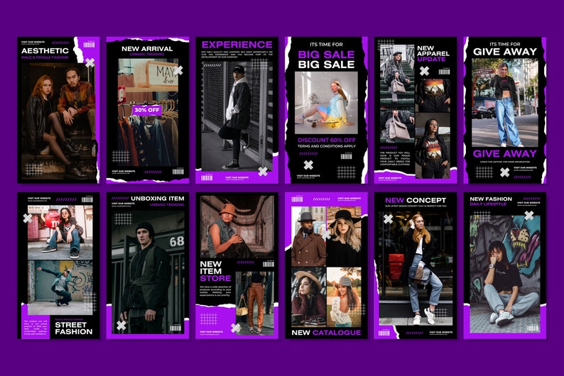 Fashion IG Templates for Canva Fashion Social Media Post - Etsy