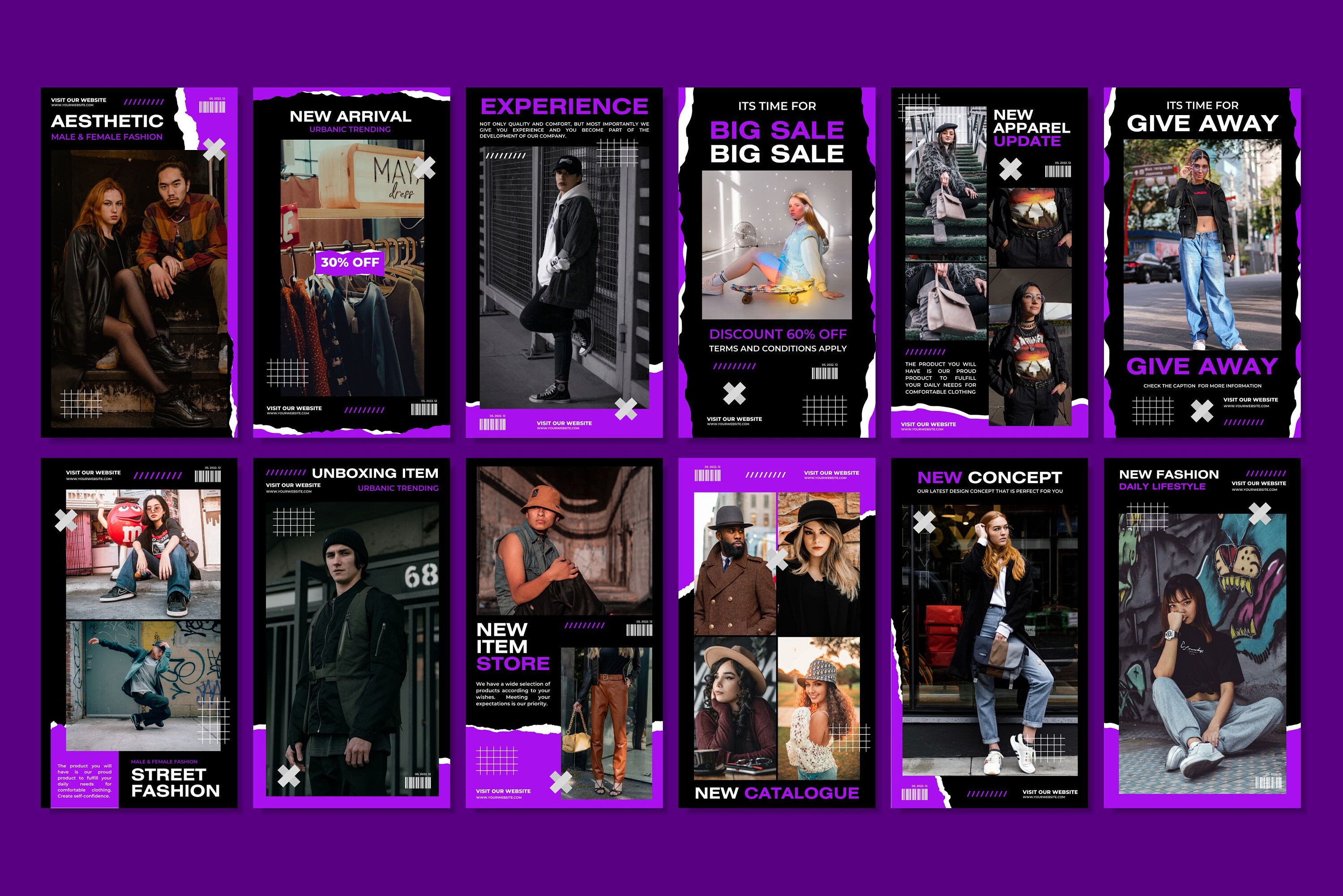 Fashion IG Templates for Canva Fashion Social Media Post - Etsy