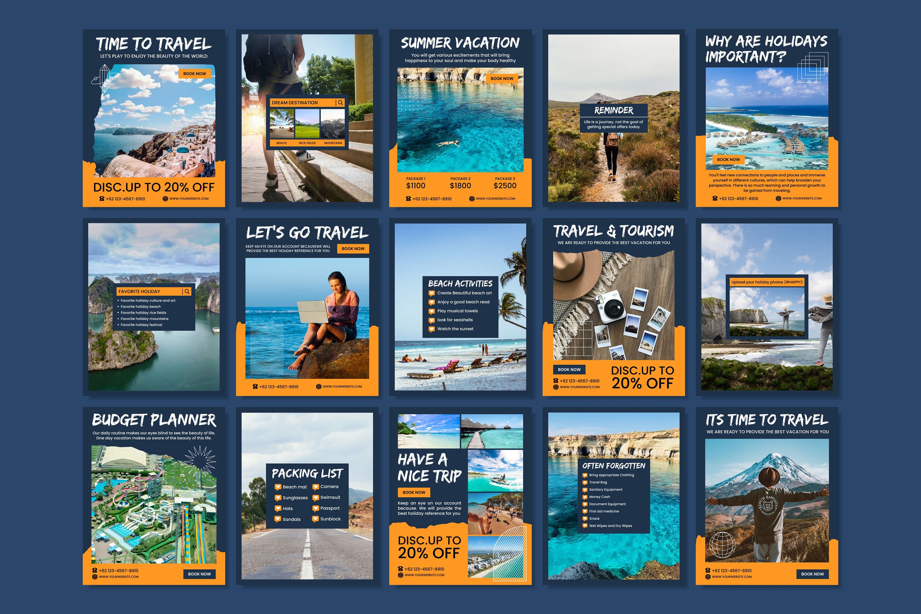 Travel Social Media for Canva Templates, Travel IG Post, Travel IG ...