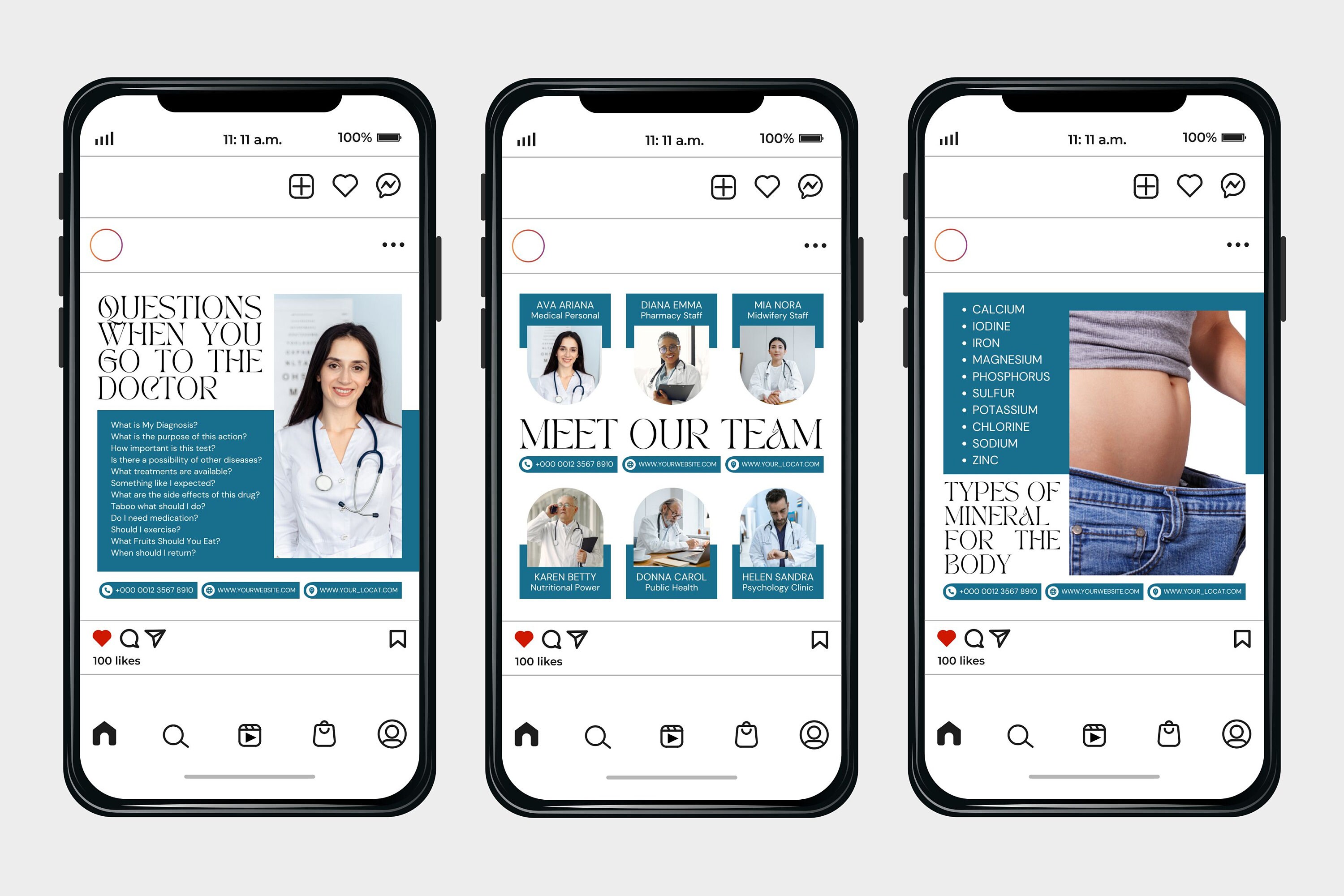 Medical IG Feed Templates, Medical Social Media Templates, Medical ...