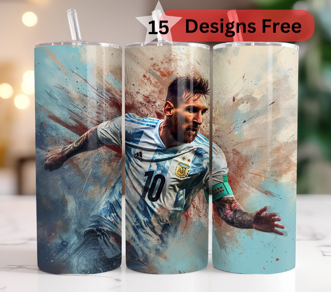Lionel Messi Tumbler Wrap PNG, Sublimation Design, Lionel Messi Skinny ...