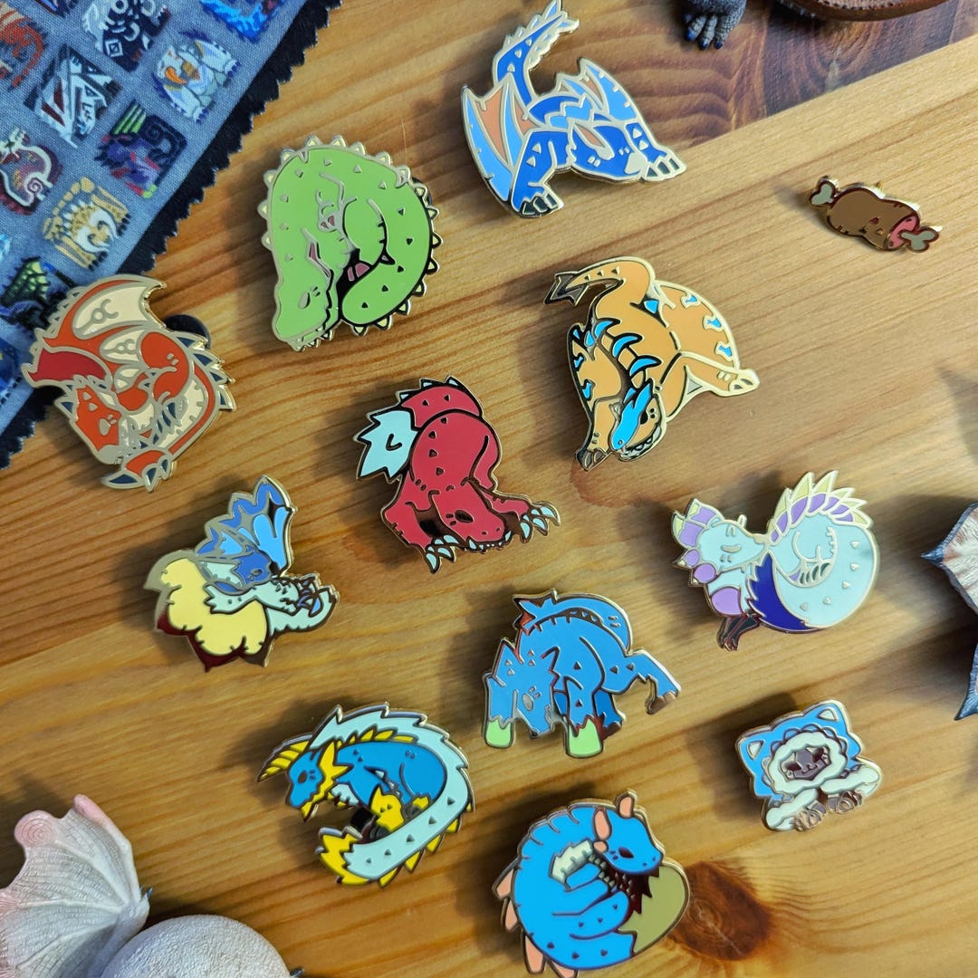Monster Hunter Enamel Pins - Etsy