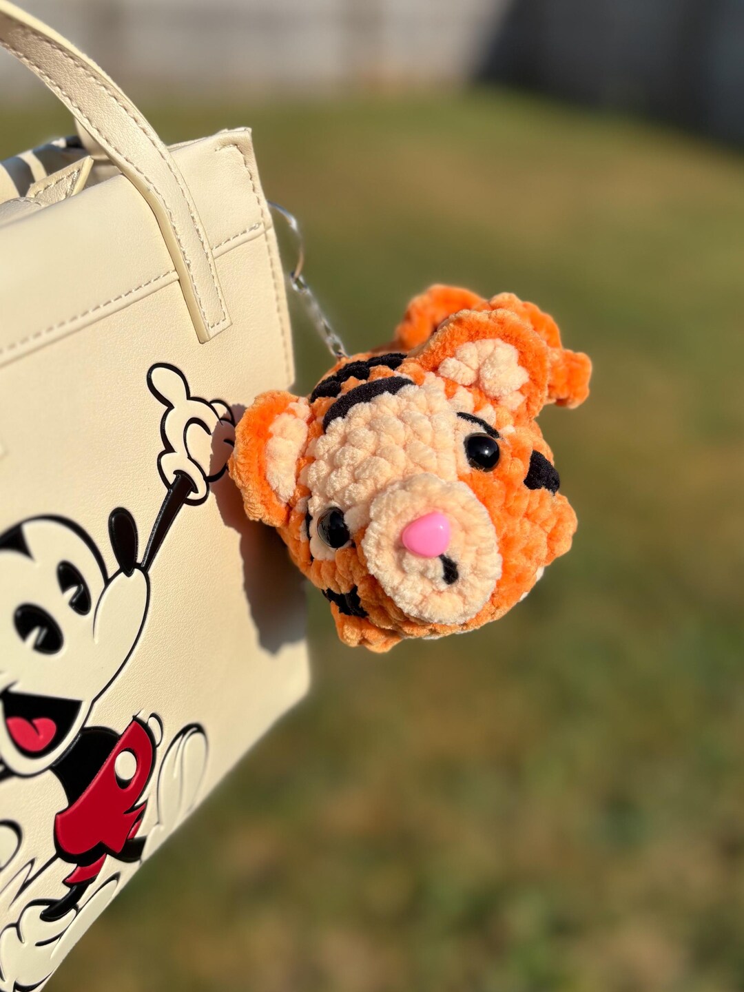 Crochet Character Keychain: Plush Tiger, Alien, Donkey - Handmade Bag ...