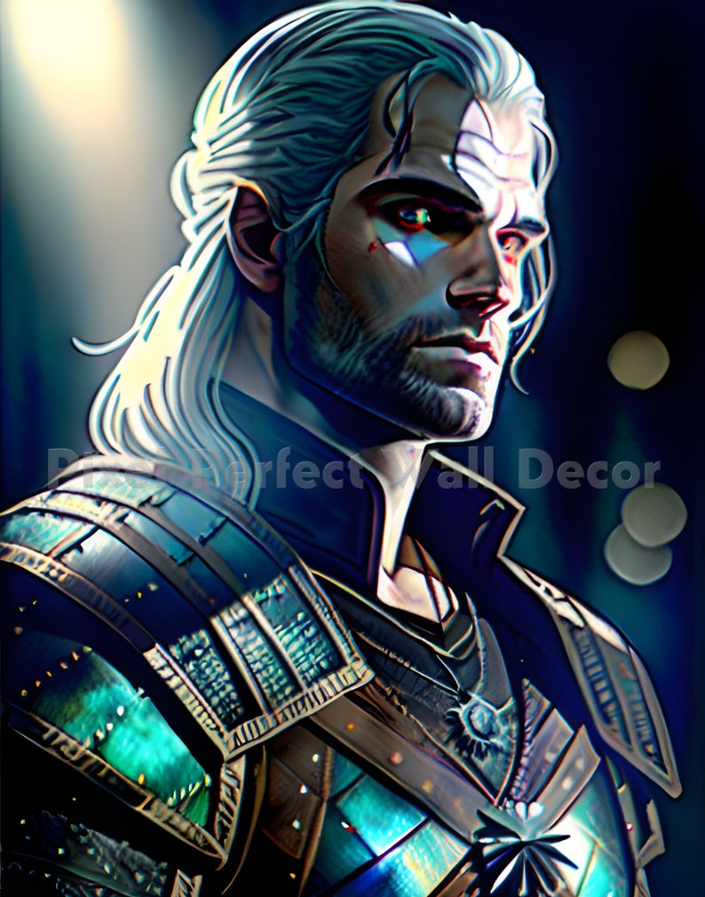 A3 Watercolour Print Henry Cavill as the Witcher Portrait Fantasy Art ...
