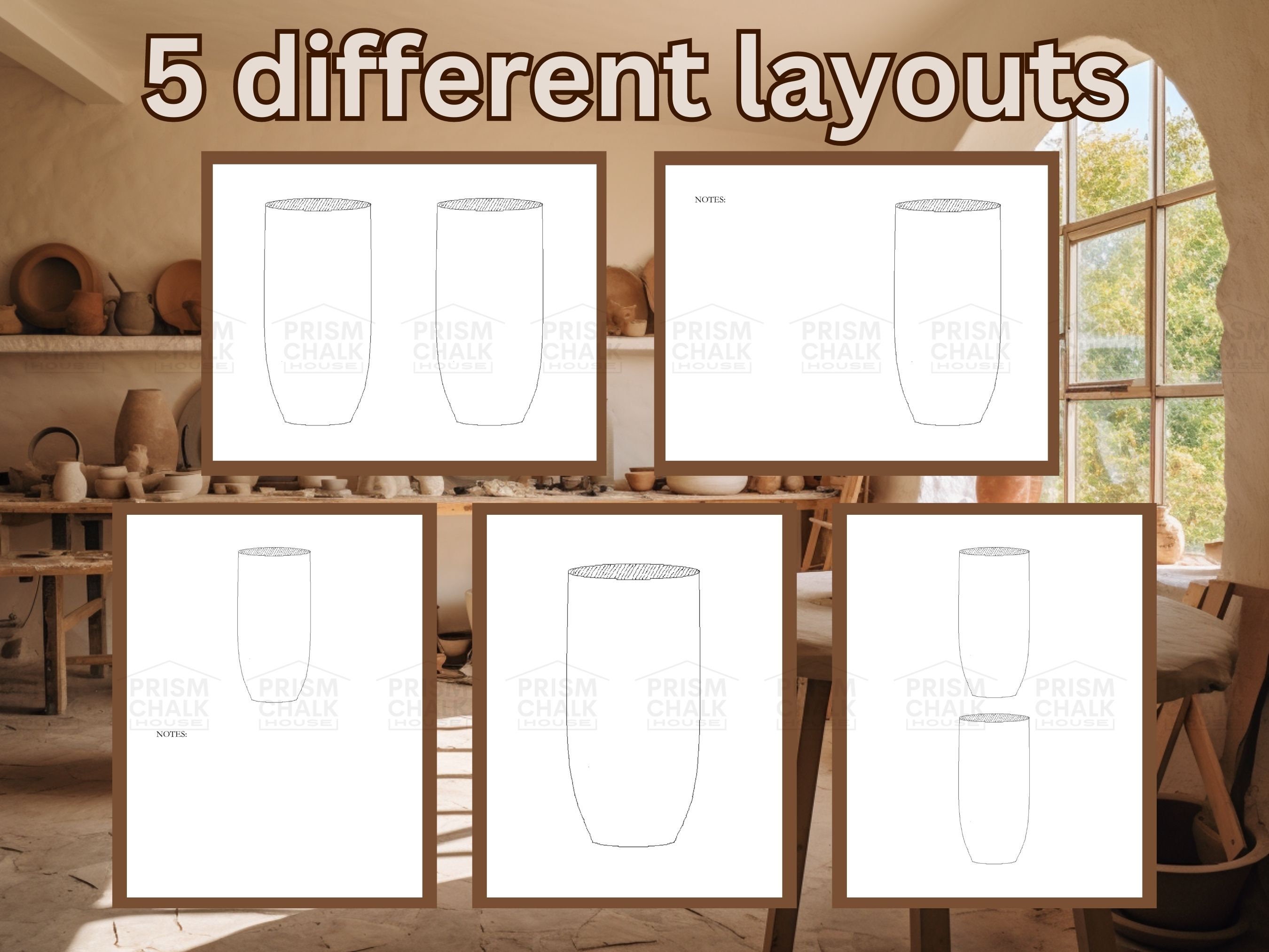 Printable Pottery Sketch Book, Ceramics Surface Design, Pottery ...