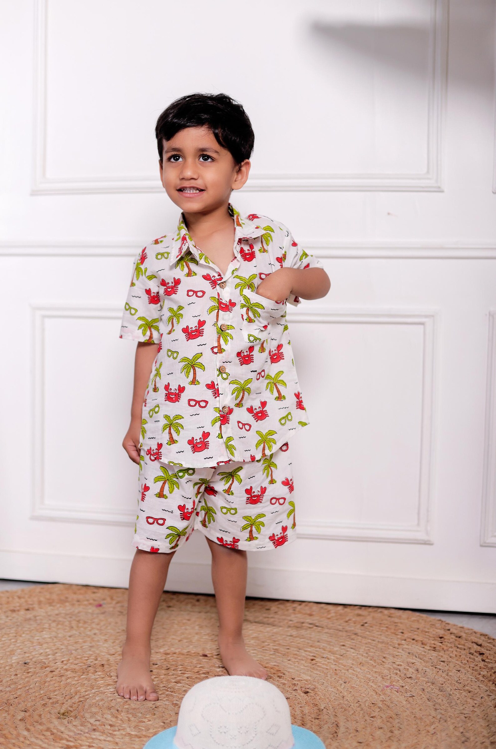 Cotton Block Printed Co-ord Set for Boys | Shirt and Shiort Sets for ...