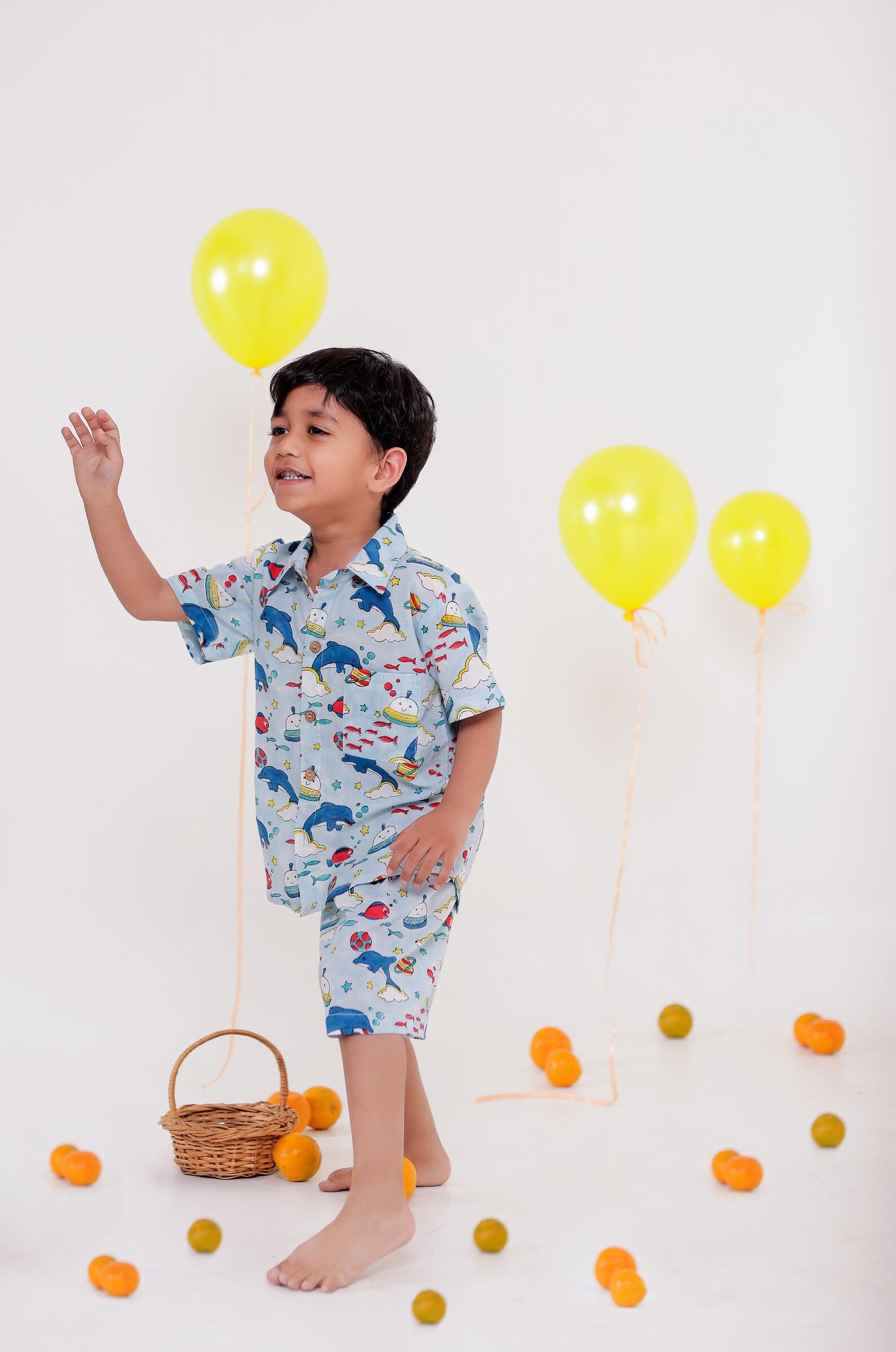 Cotton Block Printed Co-ord Set for Boys | Shirt and Shiort Sets for ...